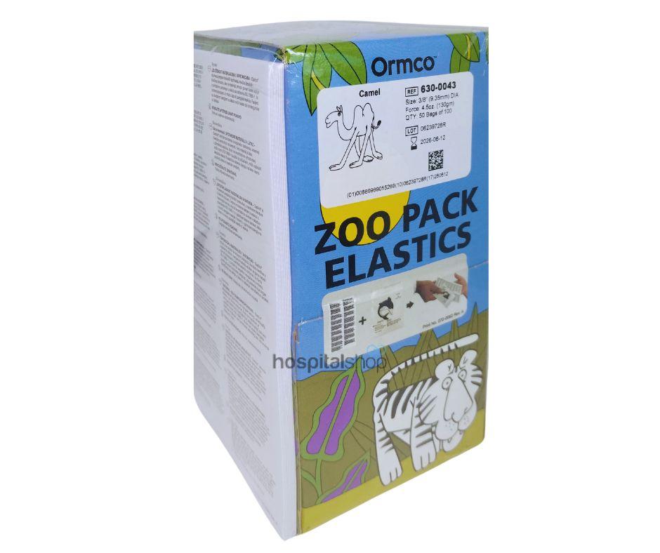 Ormco Zoo Pack Intra Oral Elastics Heavy 4.5oz — 130g 3/8” 9.35mm Camel ...