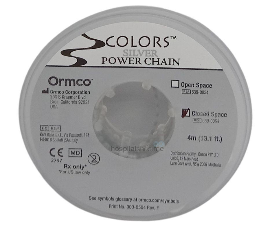 Ormco Power Chain Open Silver 13.1 Ft 3.99mts Spool 639-0054