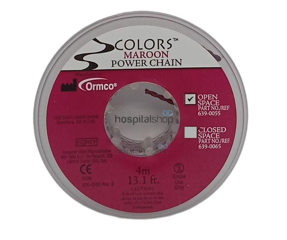 Ormco Power Chain Open Maroon 13.1 Ft 3.99mts Spool 639-0055