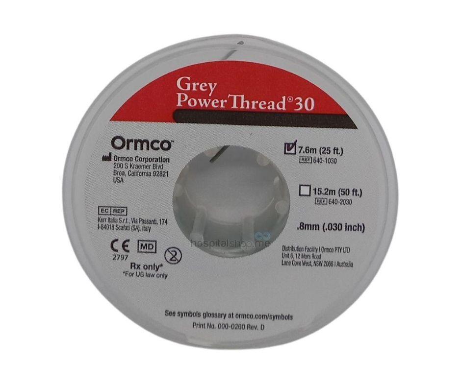 Ormco Power Thread 0.030" 25 Feet Clear Spool 640-1031