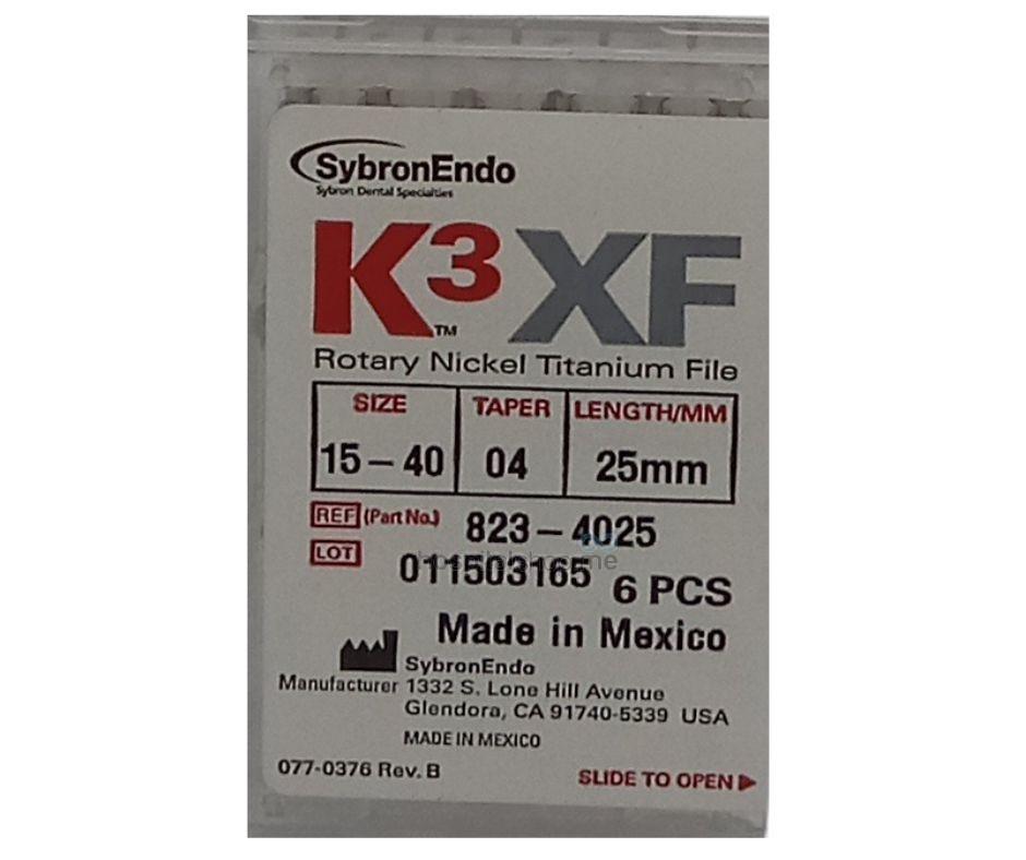 Sybron Endo K3 XF 4% Taper Rotary Endodontic File 25mm Assorted 6pcs ...