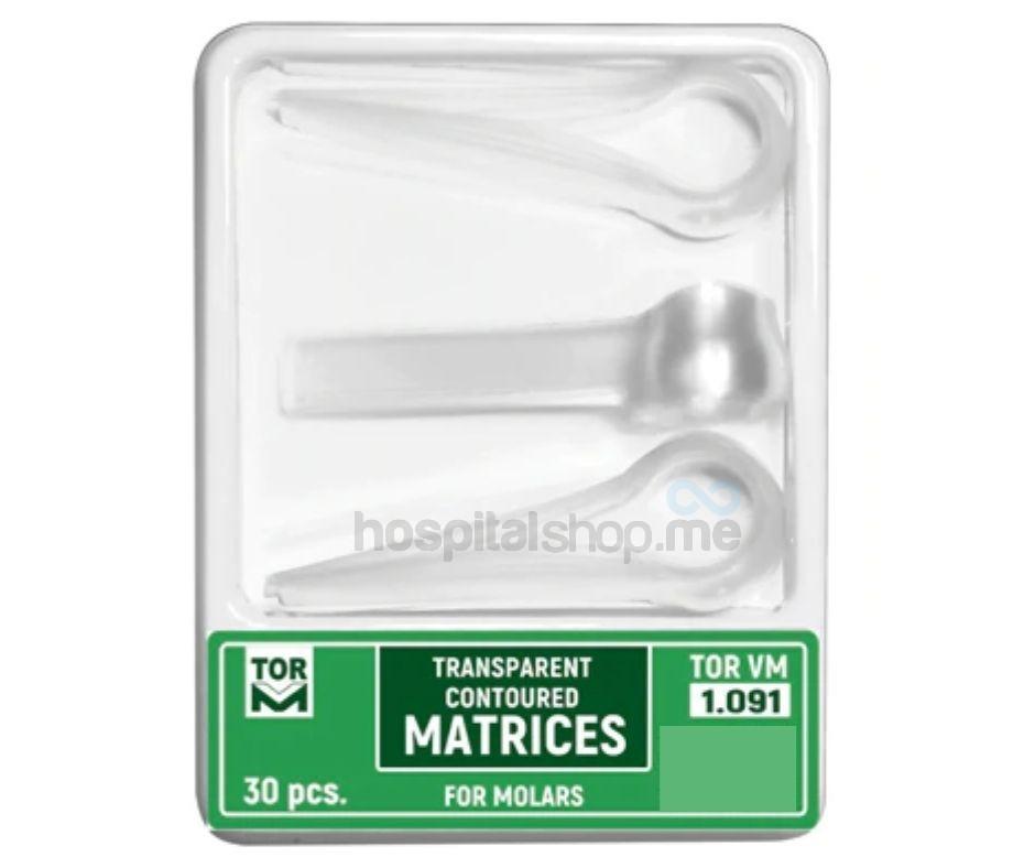 TOR VM Transparent Contoured Matrices Molars One Central Ledge 30Pcs 1. ...