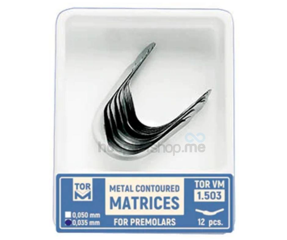 TOR VM Metal Contoured Matrix for Premolars Left Ledge 5mm Width 12pcs ...