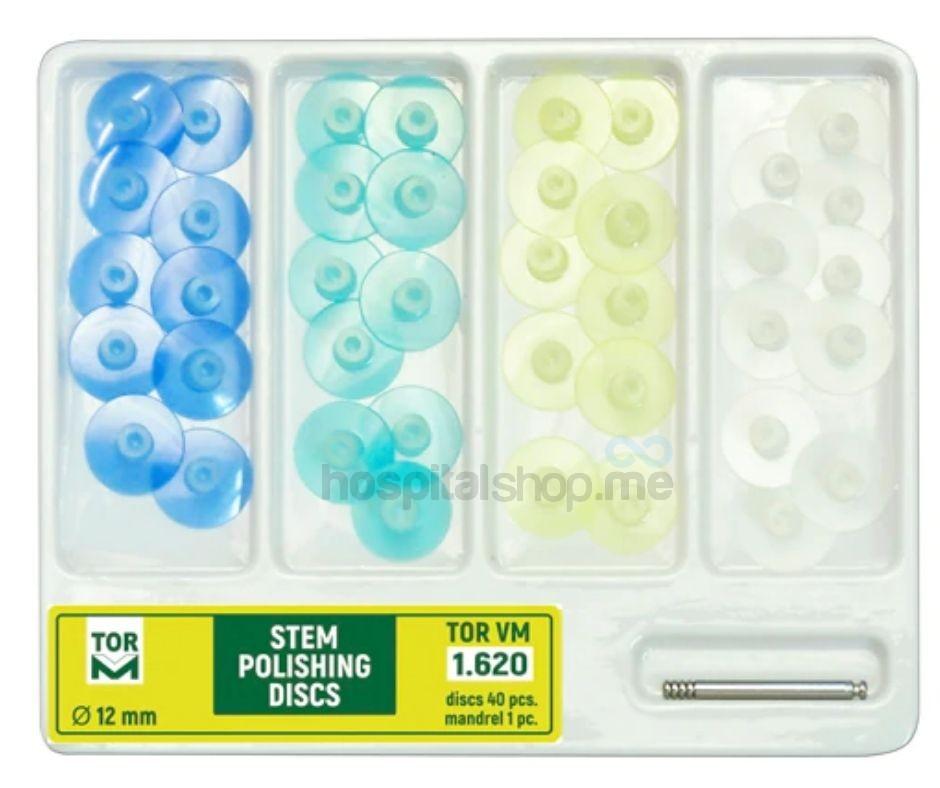 TOR VM Stem Snap-On Discs Kit 12mm 40Pcs for Mandrel 1.620