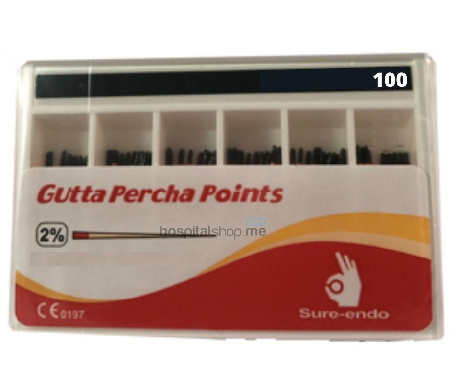 Sure Endo Gutta Percha Points Medium Black 100 points
