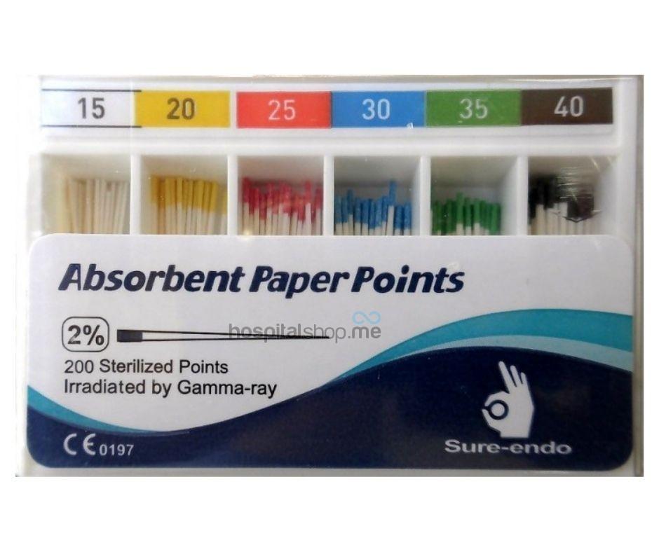 Sure Endo Paper Points 15-40 assorted 200 points