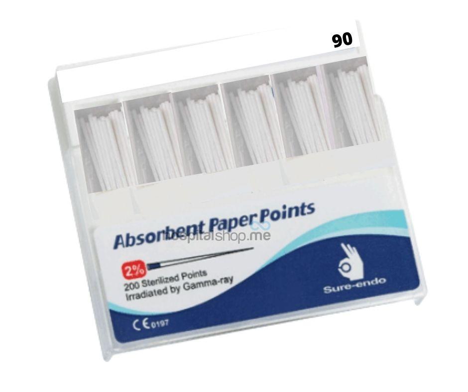 Sure Endo Paper Points 90 White 200 points